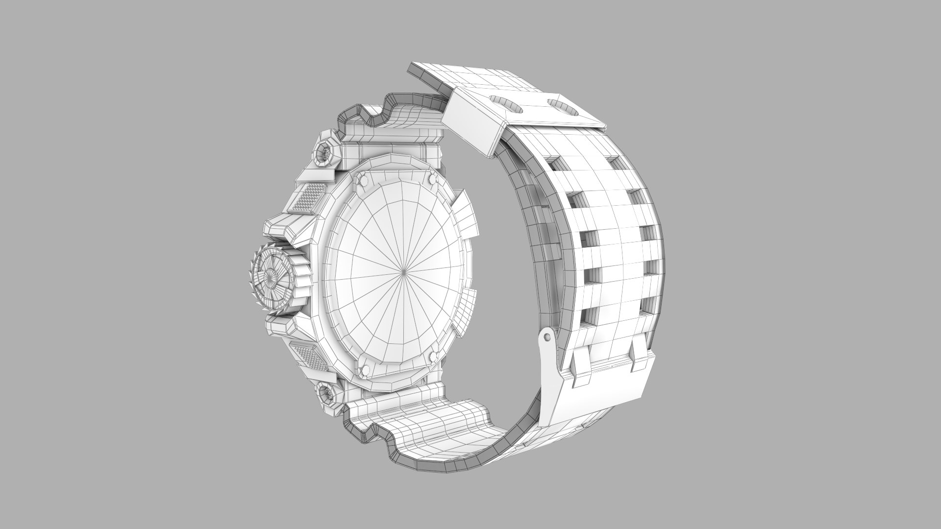 Casio G-Shock GA-400GB Garish Series Watche Silver RED Blender 3D Model ...