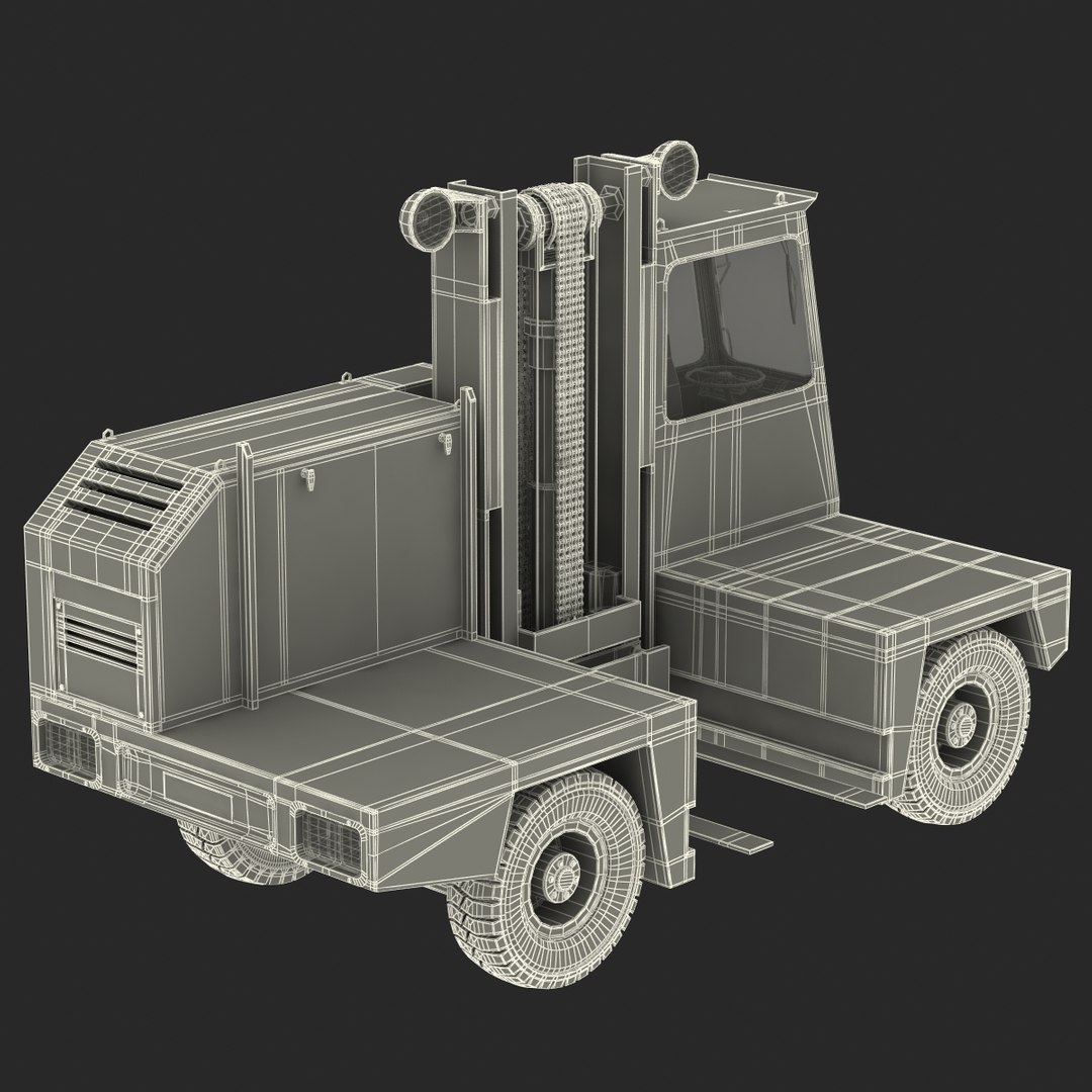 3d Loading Forklift Truck Orange Model
