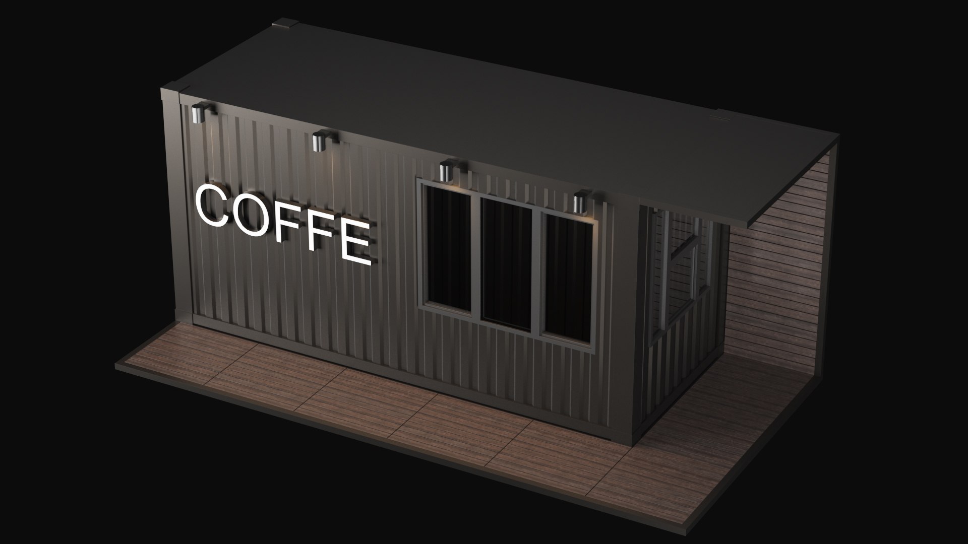 3D Container Cafe 1 - TurboSquid 2055834