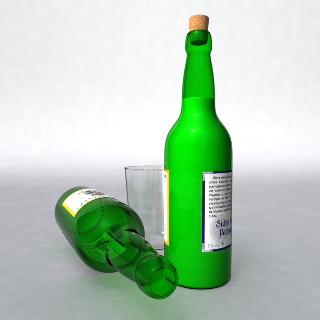 Set Cider Bottles 3d Fbx