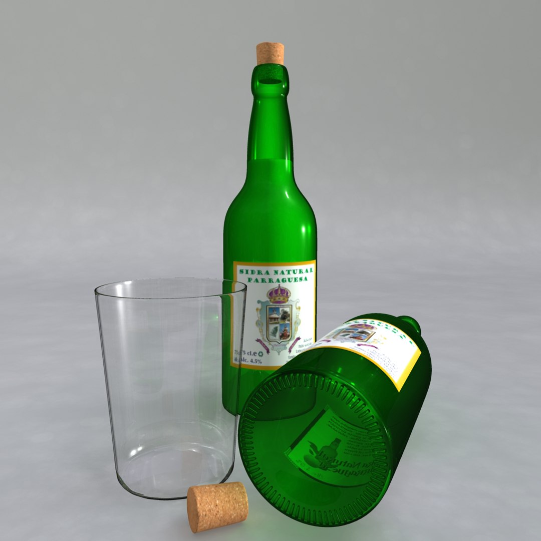 Set Cider Bottles 3d Fbx