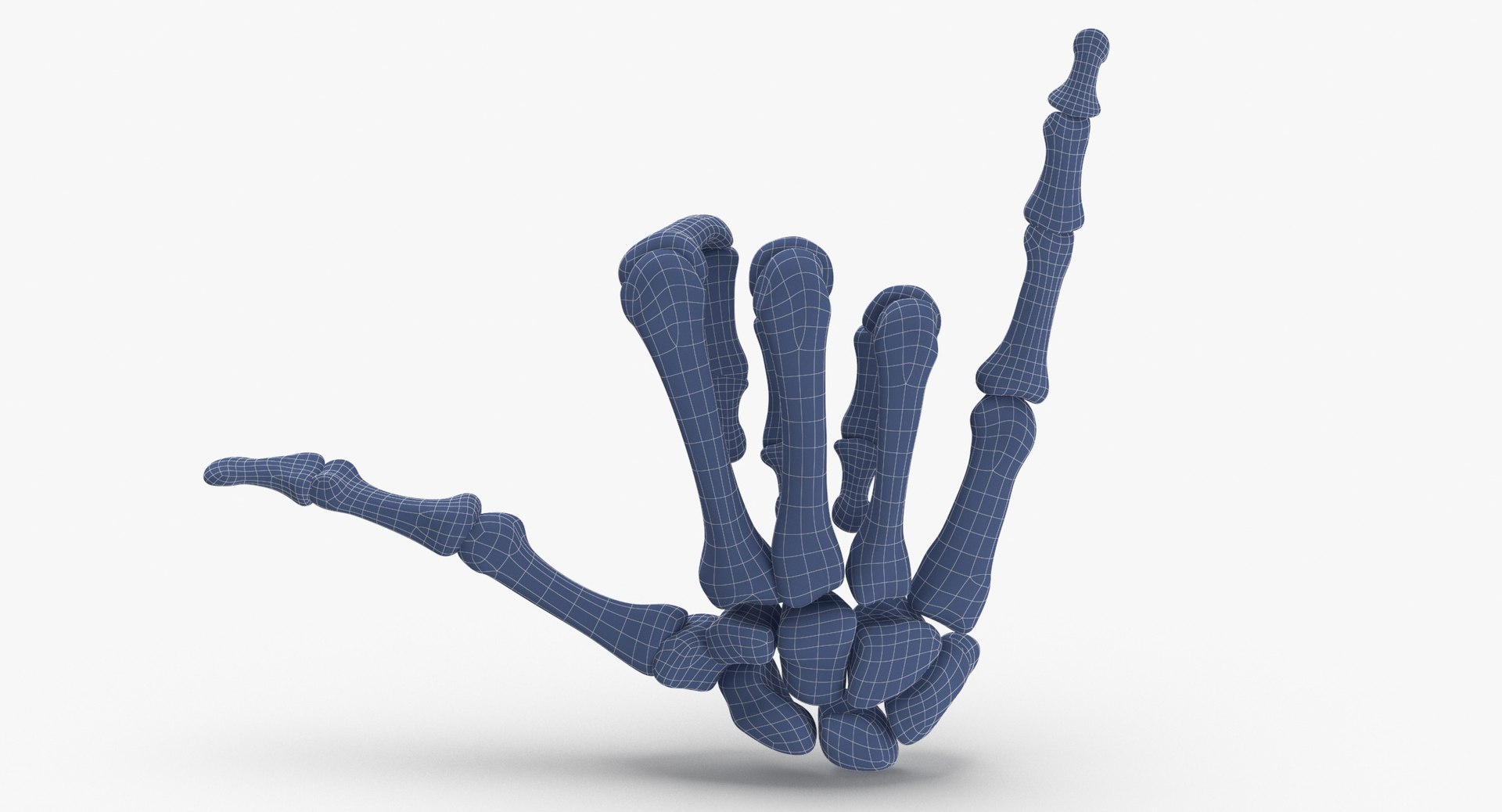 Human Hand Bones Hang Loose Sign White and Yellow Collection 01 - 2 ...