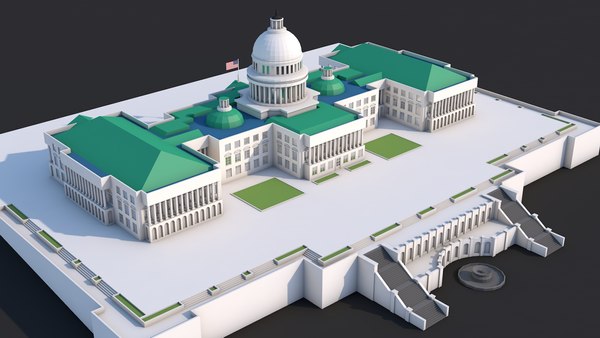 white house residence 3d model