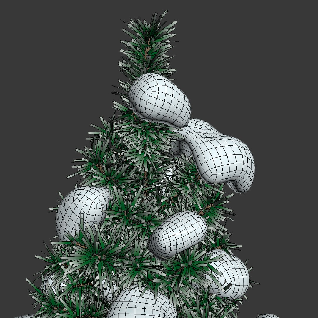snow fir tree 3d max