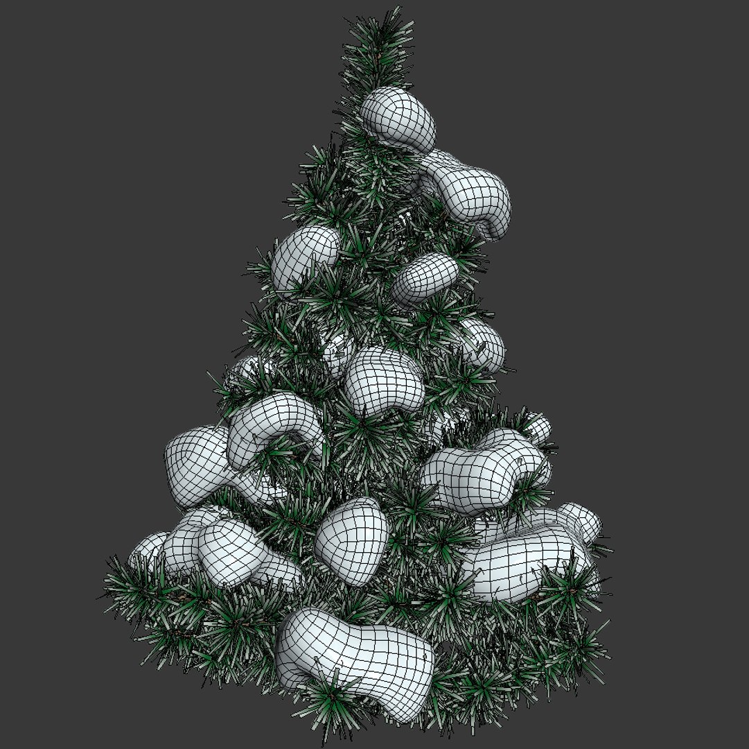 snow fir tree 3d max