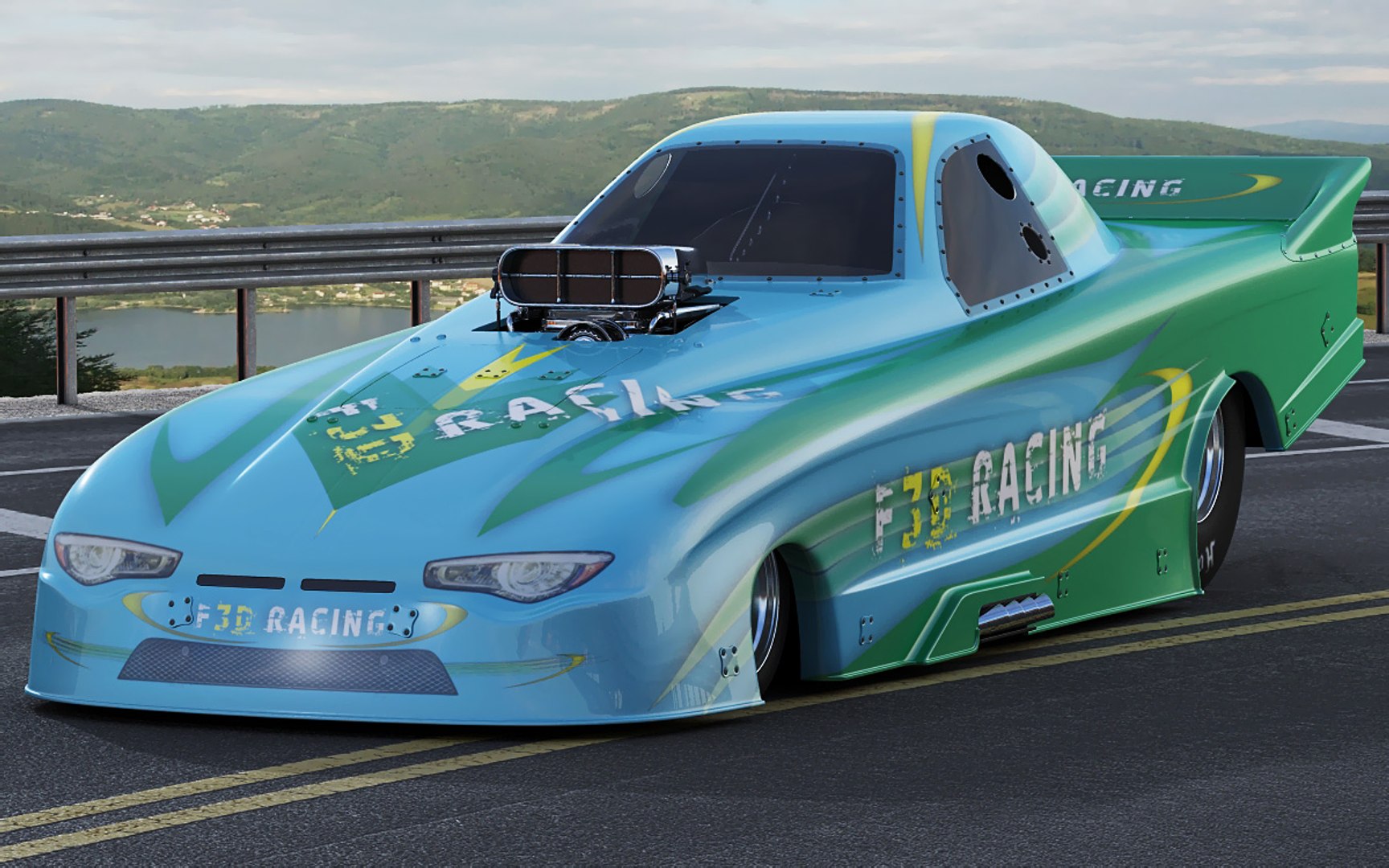 custom dragster nhra funny 3d max