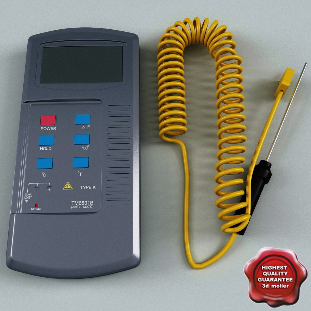 Digital Thermometer Tm6801b 3d Obj
