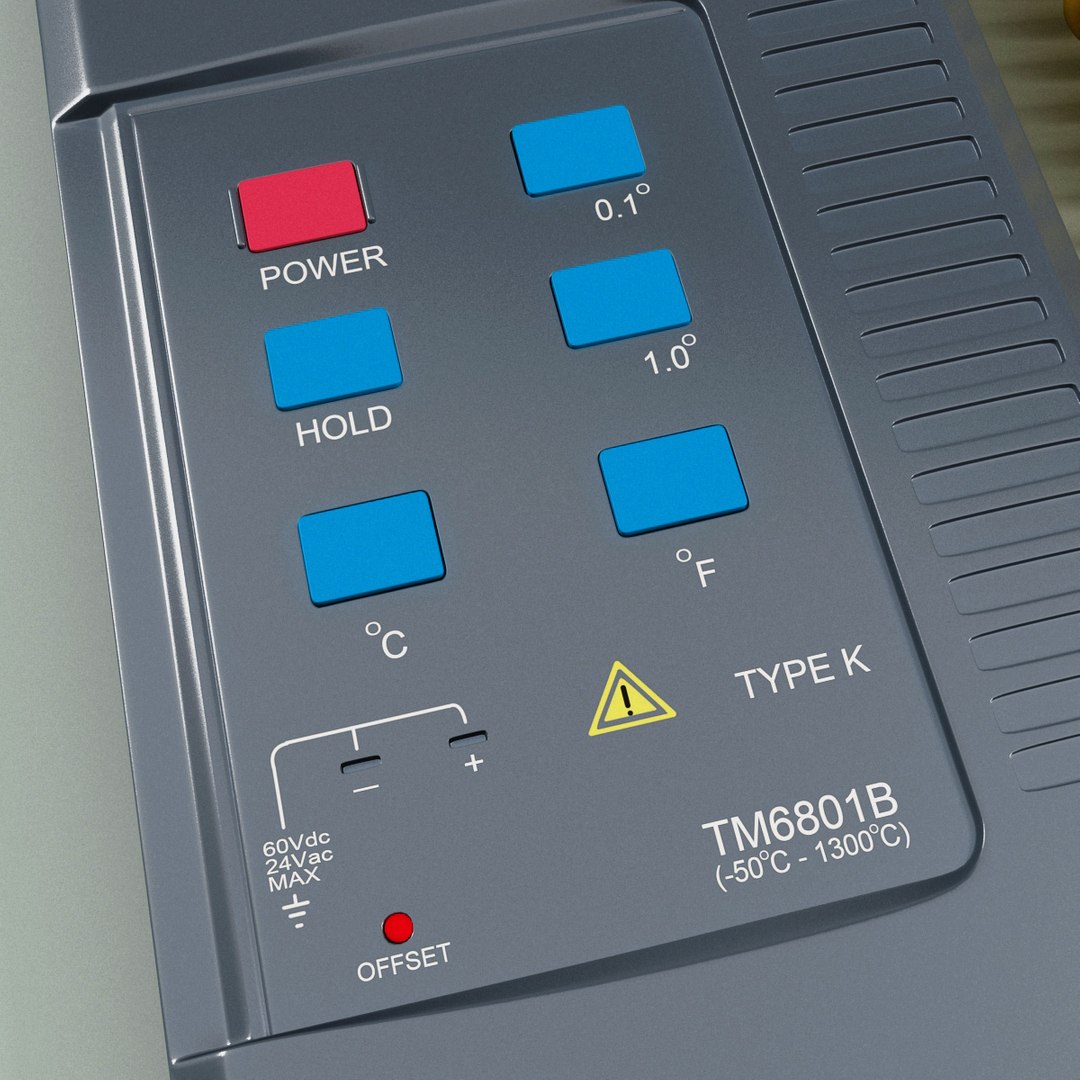 Digital Thermometer Tm6801b 3d Obj
