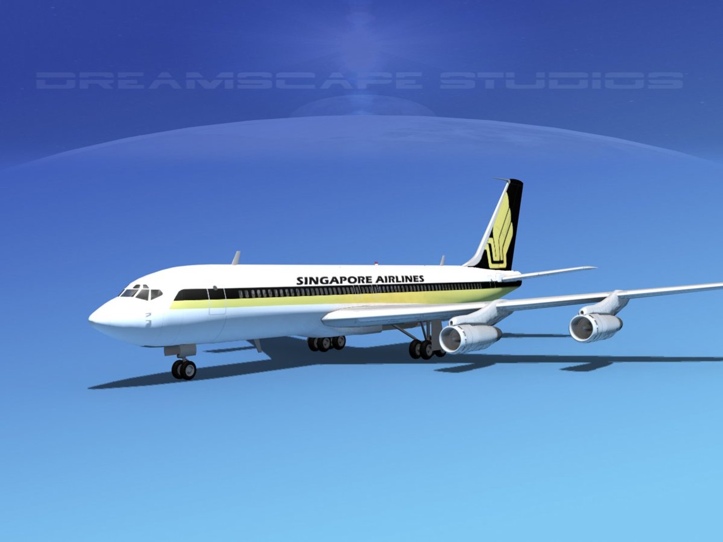 707-320 airlines boeing 707 3d model