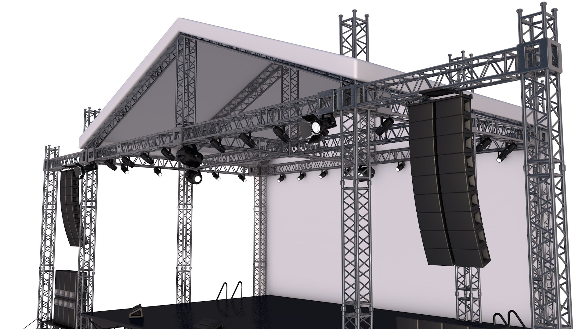 3D Stage Truss With Lights - TurboSquid 1760453