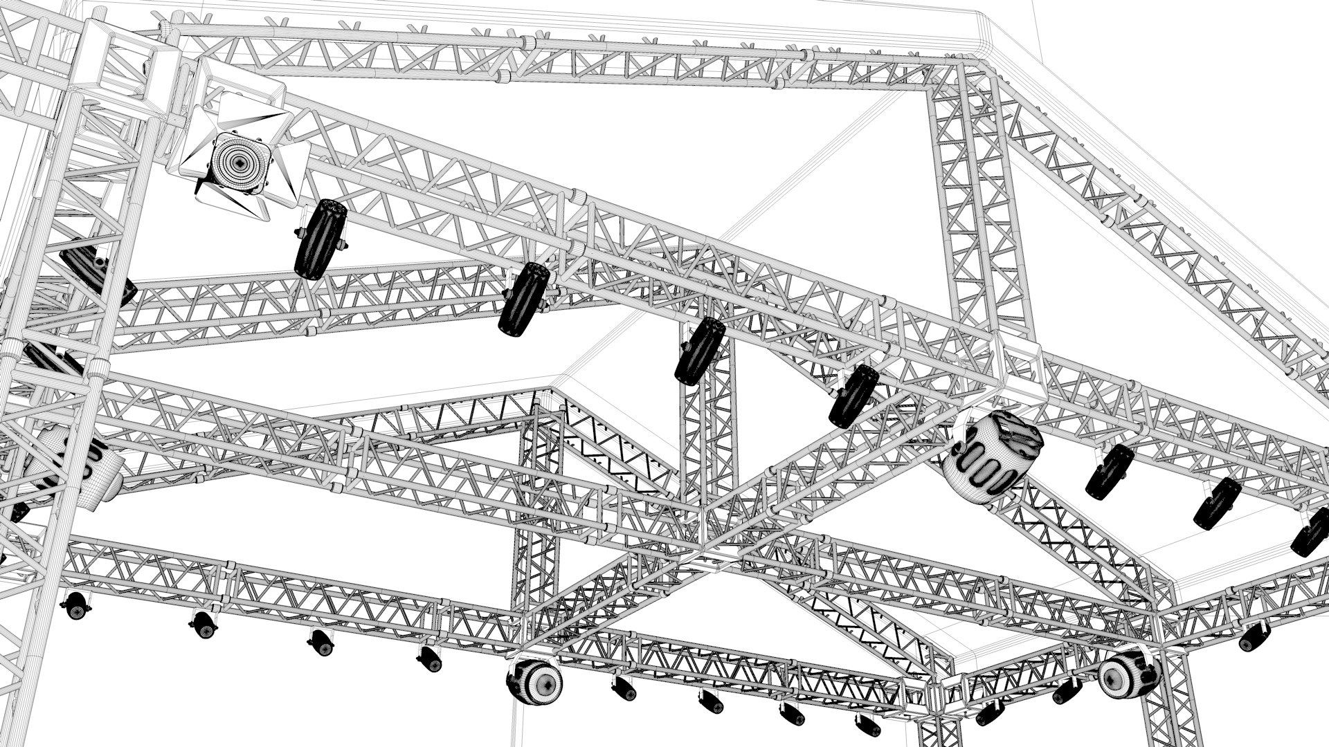 3D Stage Truss With Lights - TurboSquid 1760453