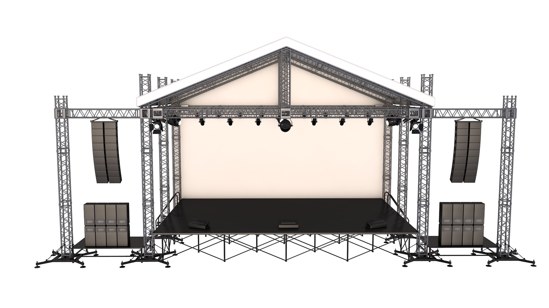 3D Stage Truss With Lights - TurboSquid 1760453
