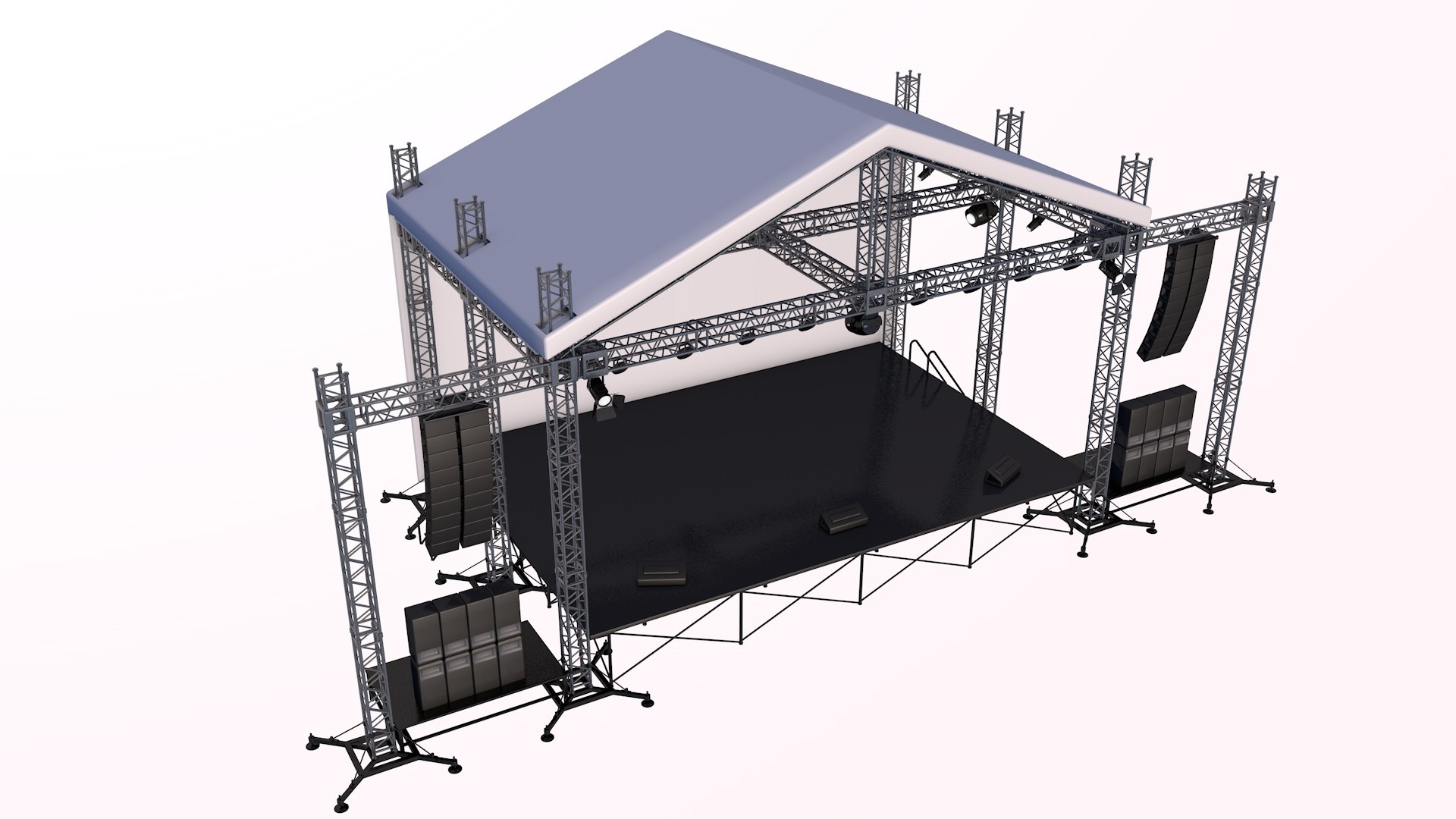 3D Stage Truss With Lights - TurboSquid 1760453