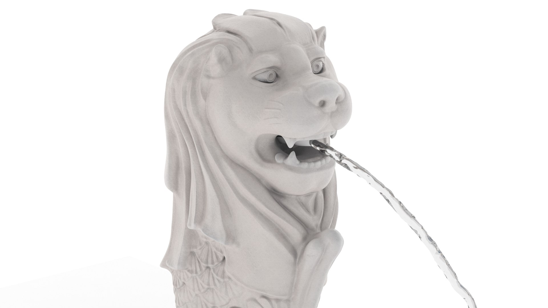 3D Model Merlion Fountain Water Spray Small - TurboSquid 2047182