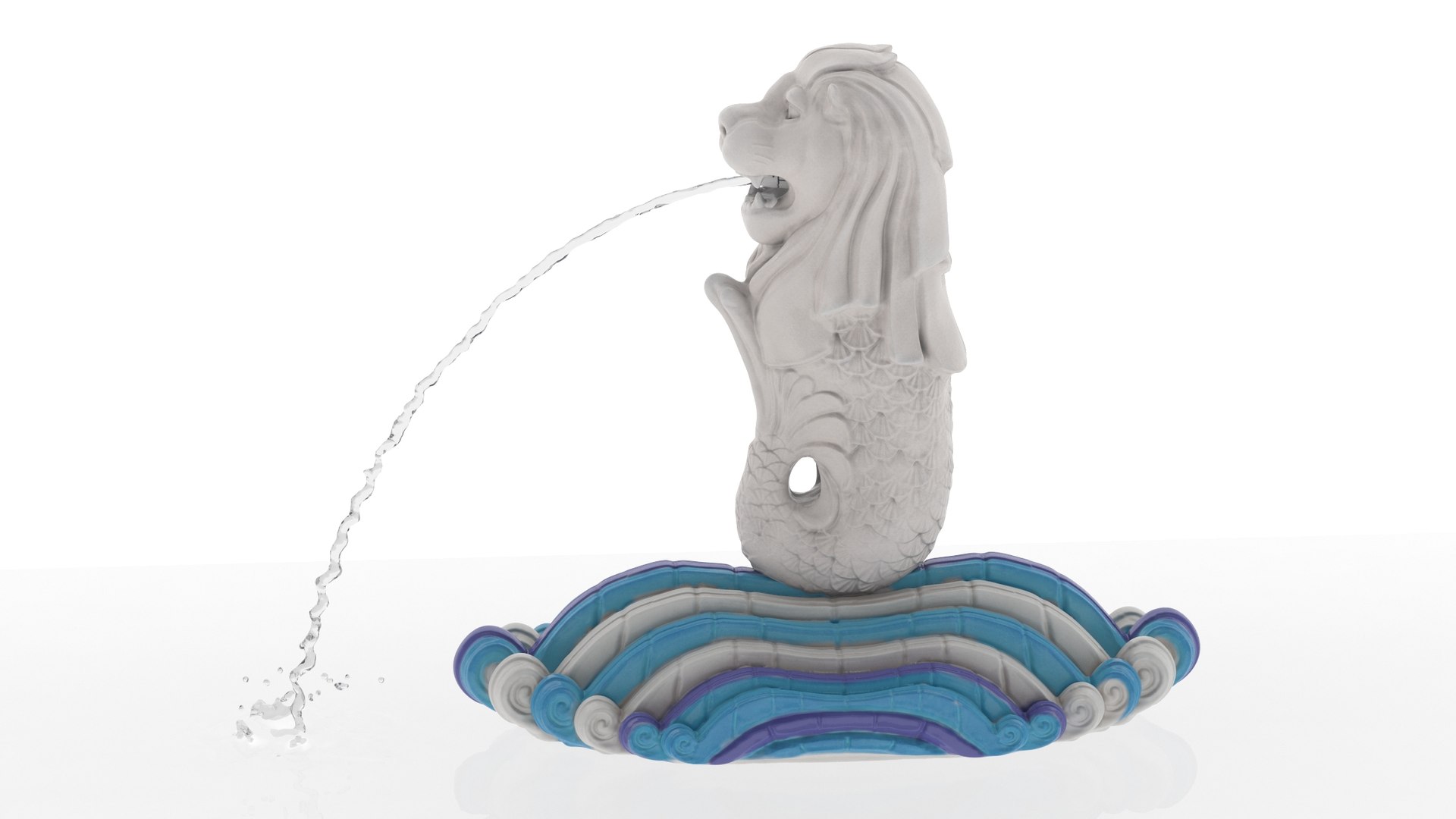 3D Model Merlion Fountain Water Spray Small - TurboSquid 2047182