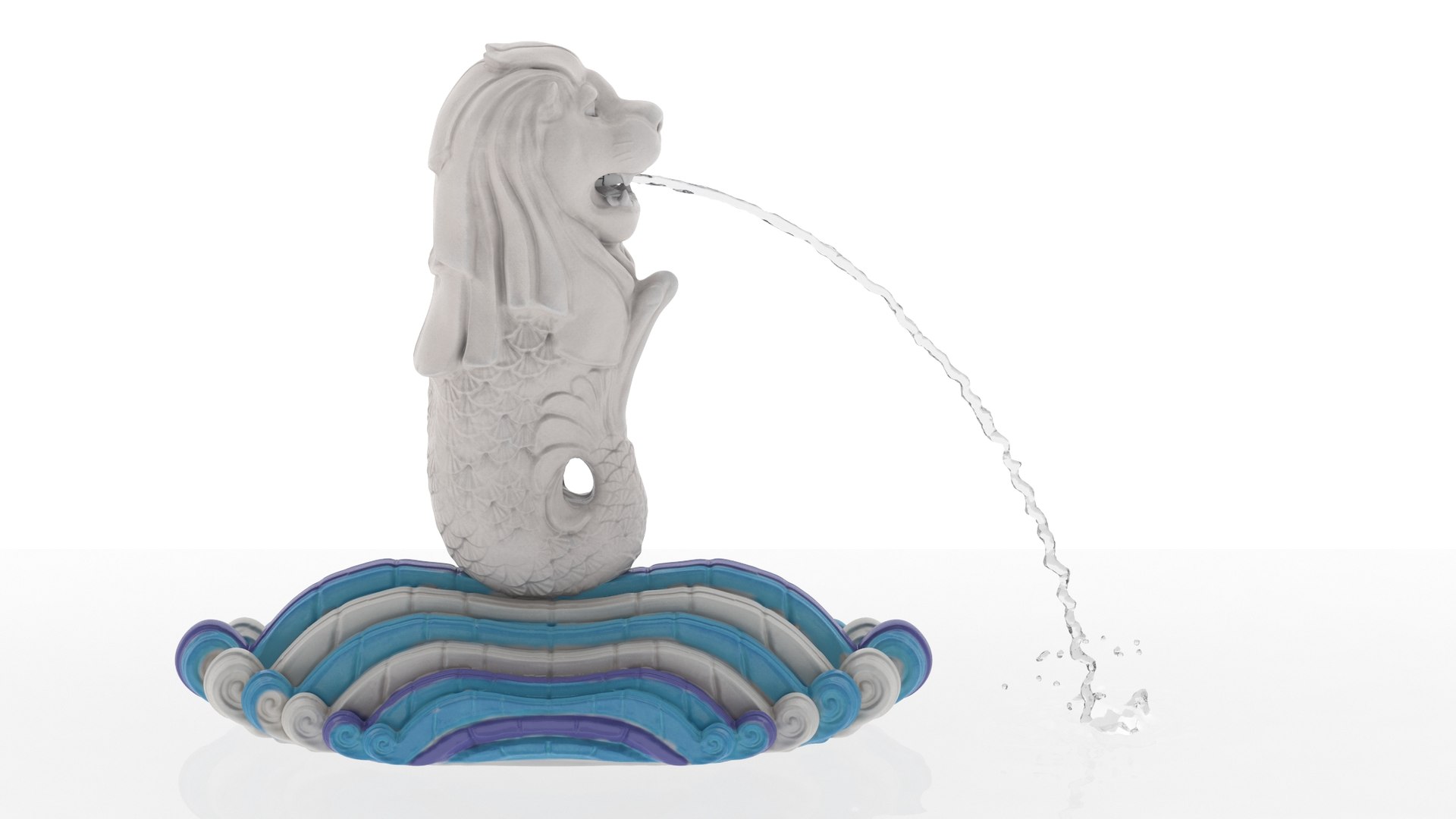 3D Model Merlion Fountain Water Spray Small - TurboSquid 2047182