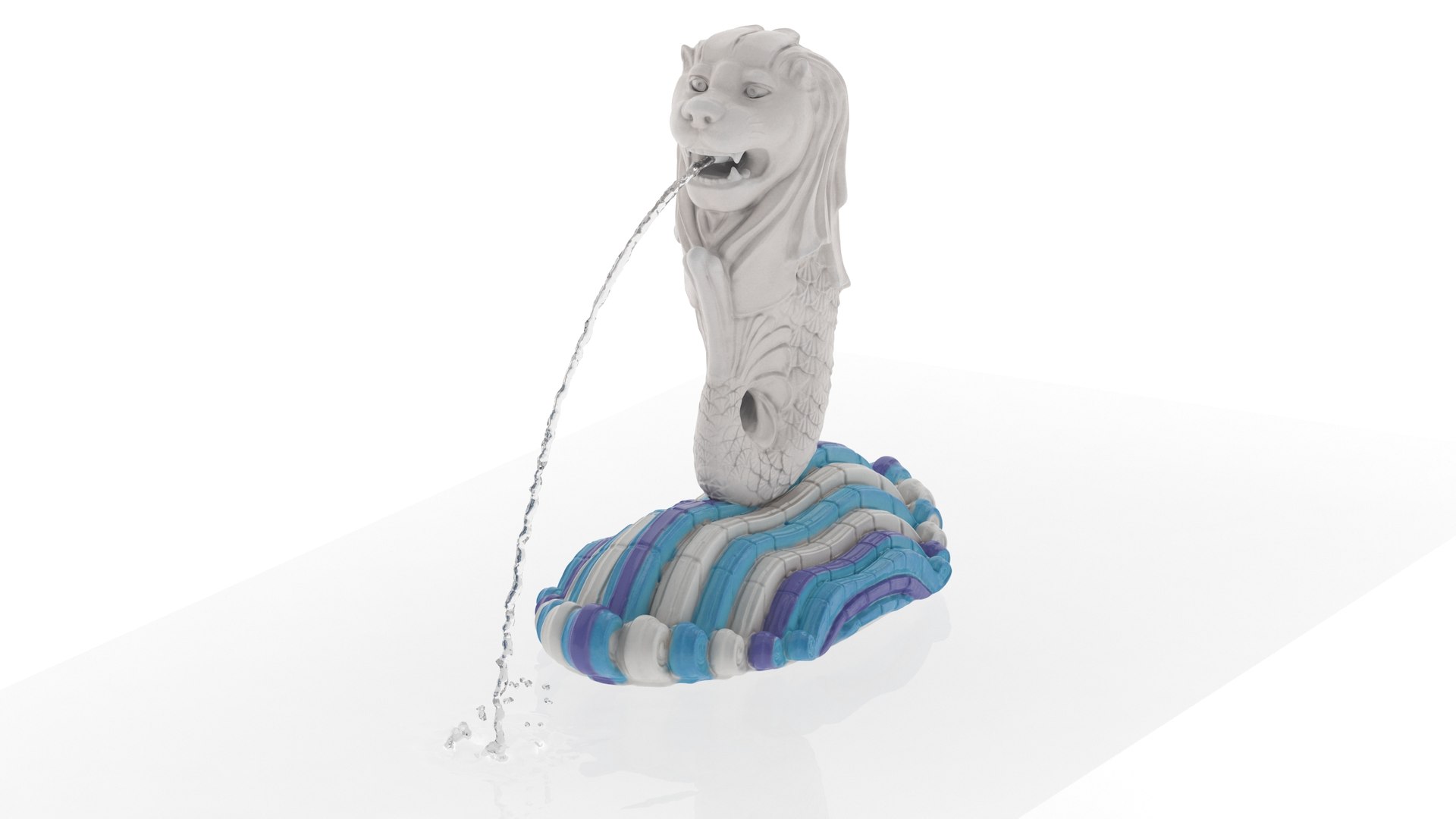 3D Model Merlion Fountain Water Spray Small - TurboSquid 2047182