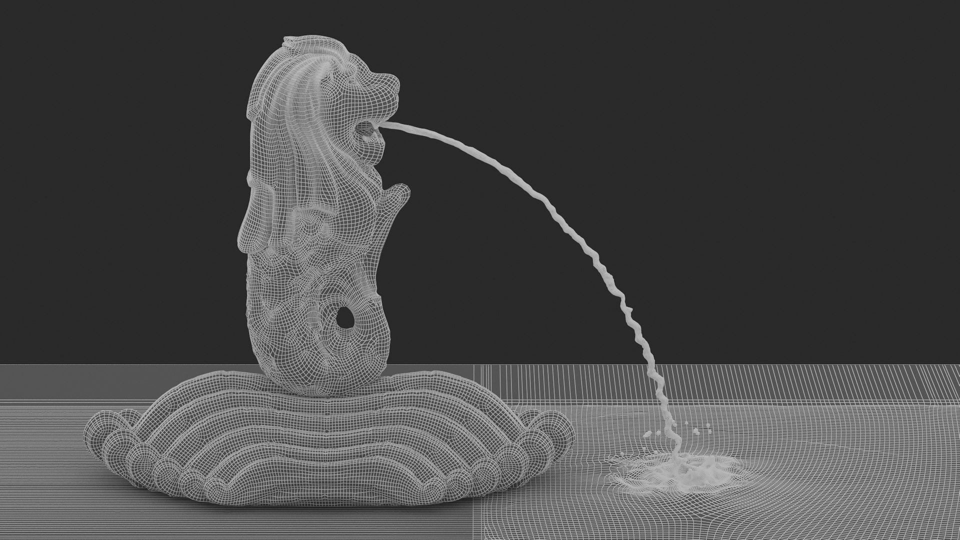 3D Model Merlion Fountain Water Spray Small - TurboSquid 2047182