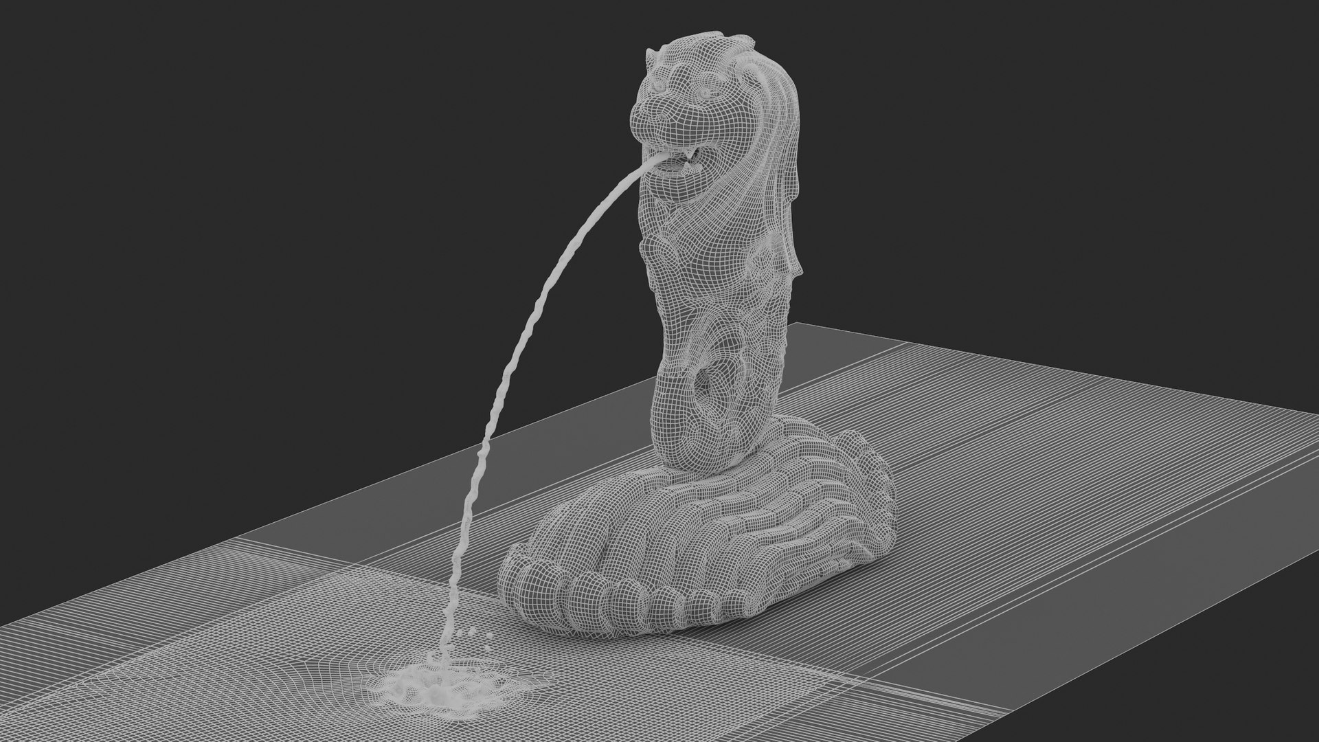 3D Model Merlion Fountain Water Spray Small - TurboSquid 2047182