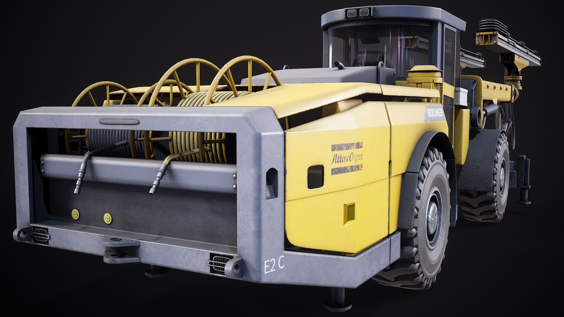 Underground Mobile Drill Rig Atlas Copco E2C Model - TurboSquid 1754064