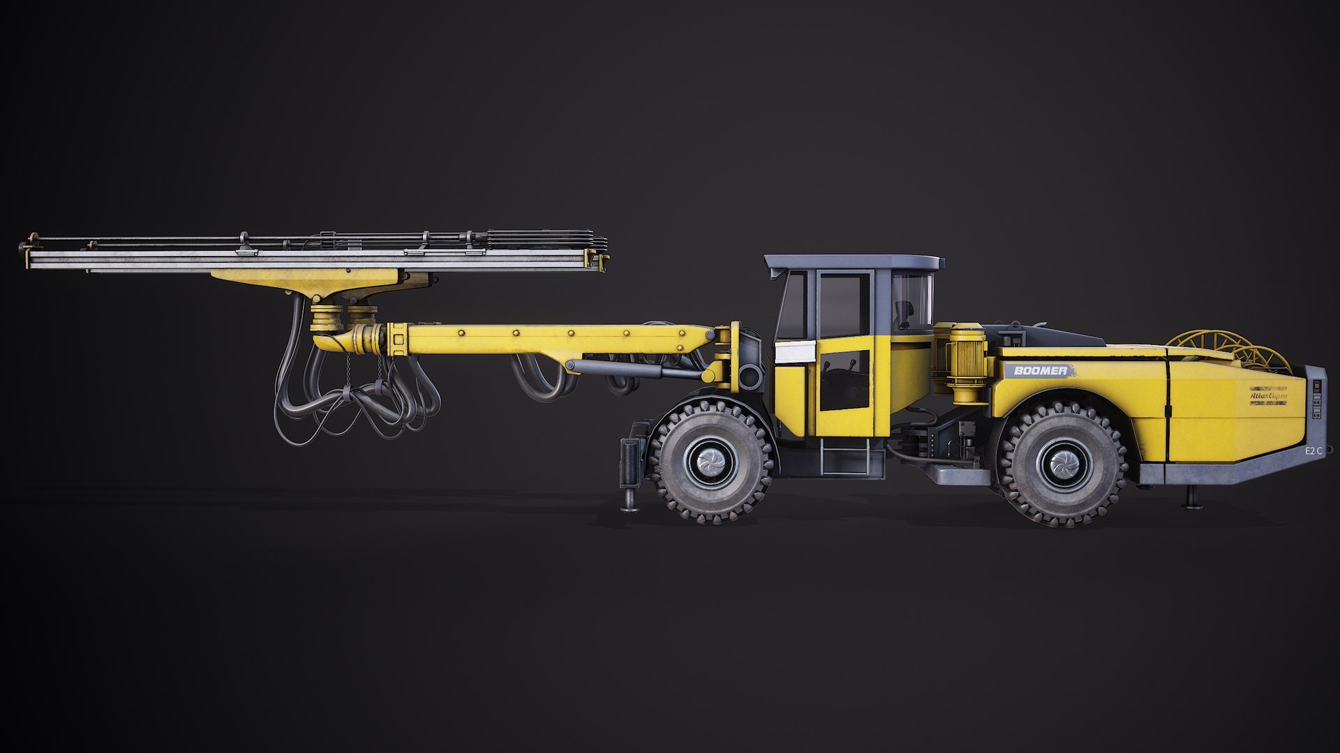 Underground Mobile Drill Rig Atlas Copco E2C Model - TurboSquid 1754064