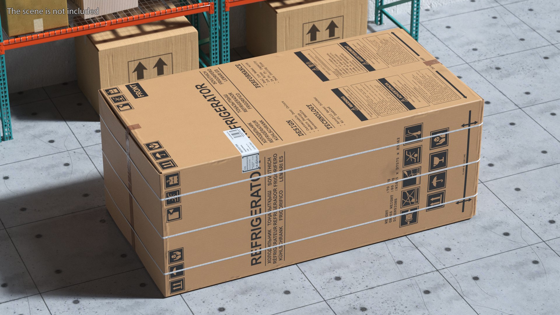 Double Door Fridge Cardboard Box New 3D Model - TurboSquid 2115662