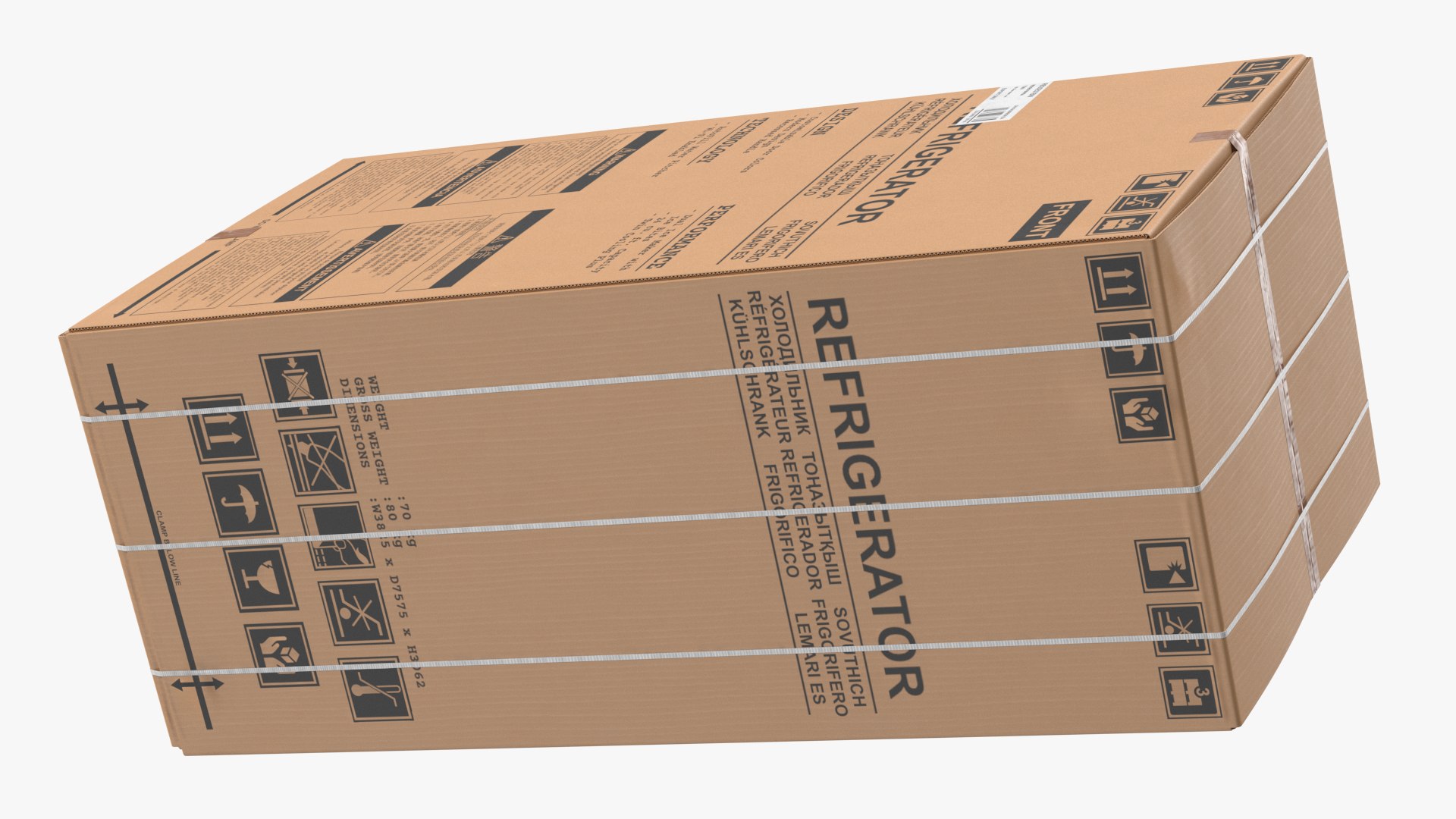 Double Door Fridge Cardboard Box New 3D Model - TurboSquid 2115662