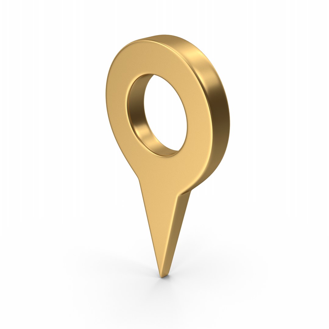 3D Gold Map Pin Symbol - TurboSquid 2193344