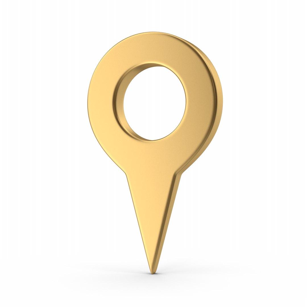 3D Gold Map Pin Symbol - TurboSquid 2193344