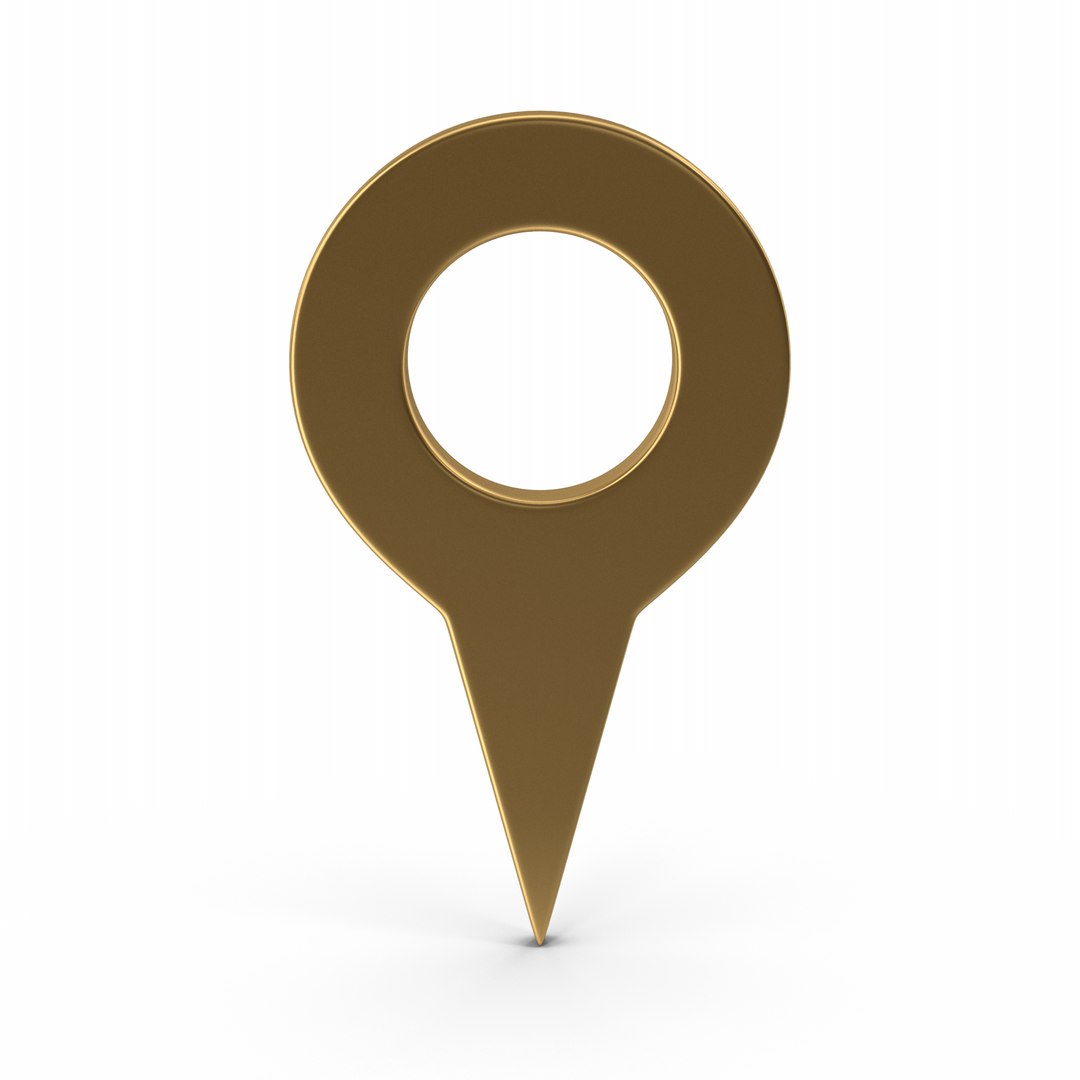 3D Gold Map Pin Symbol - TurboSquid 2193344