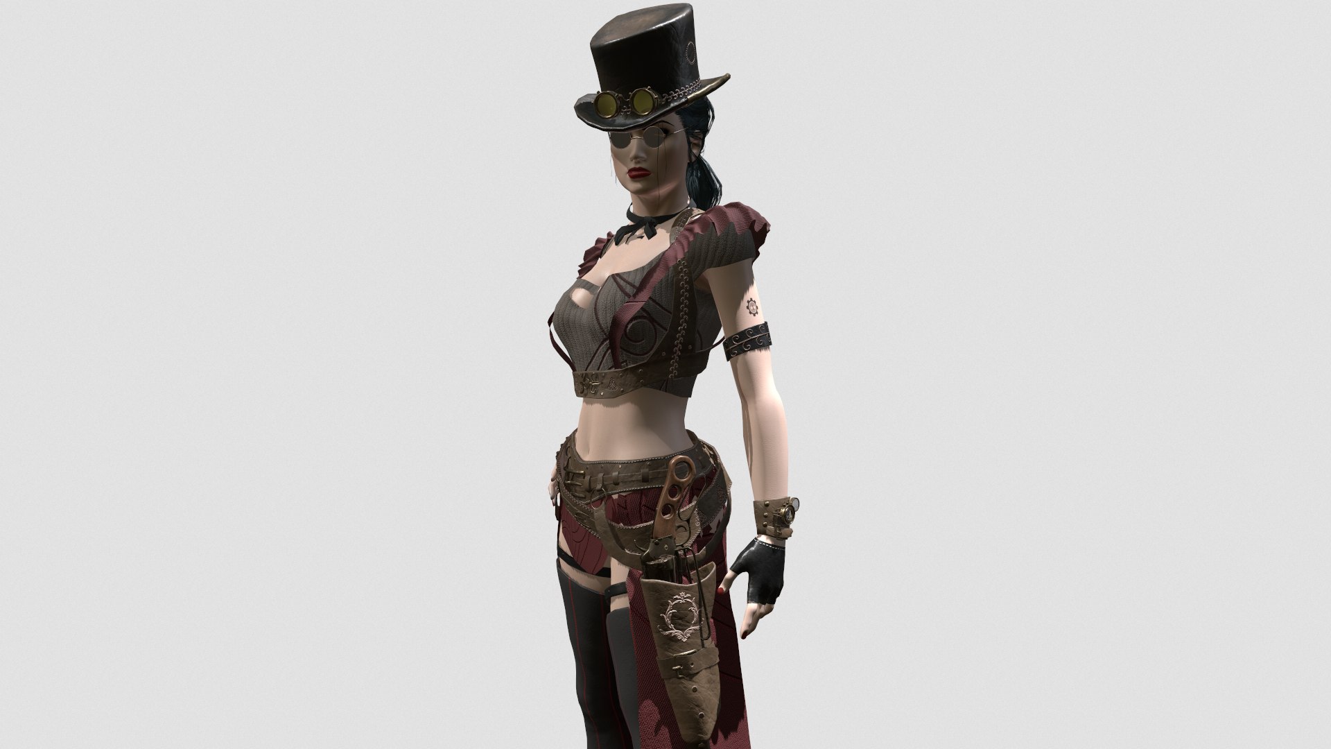 Steampunk Woman 3D Model - TurboSquid 2155569