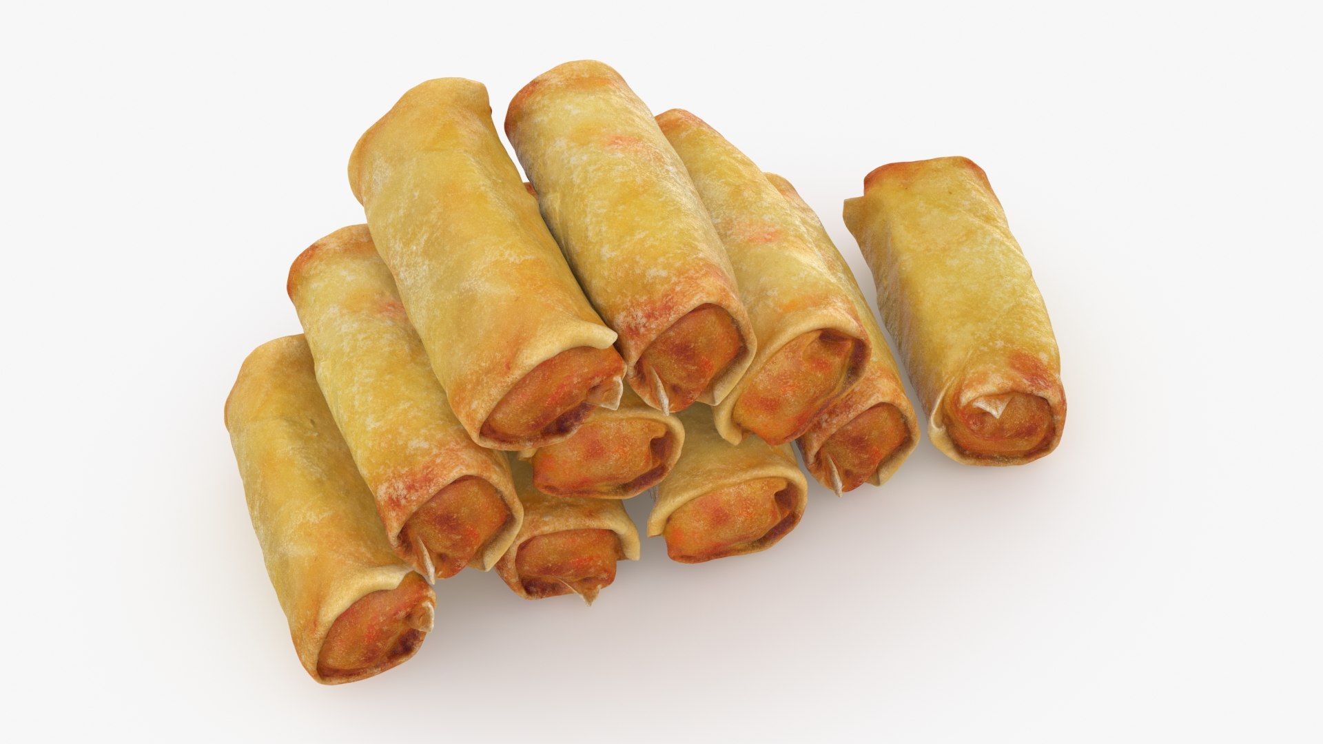 3D Spring Roll Pile Model - TurboSquid 2161196