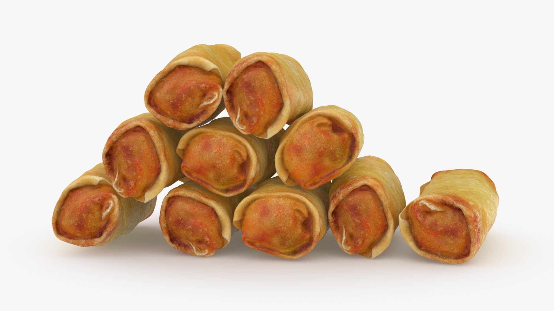 3D Spring Roll Pile Model - TurboSquid 2161196