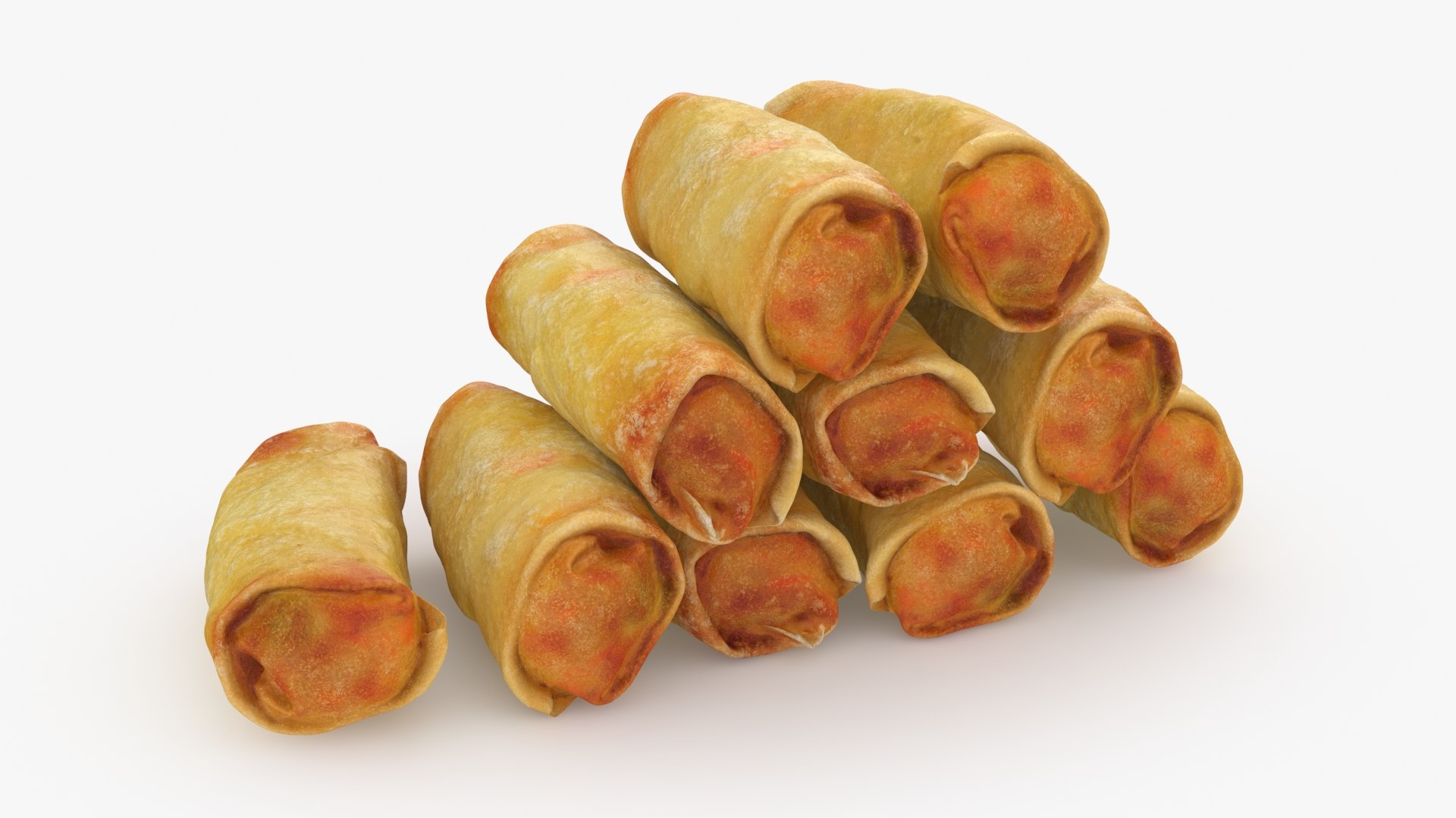 3D Spring Roll Pile Model - TurboSquid 2161196