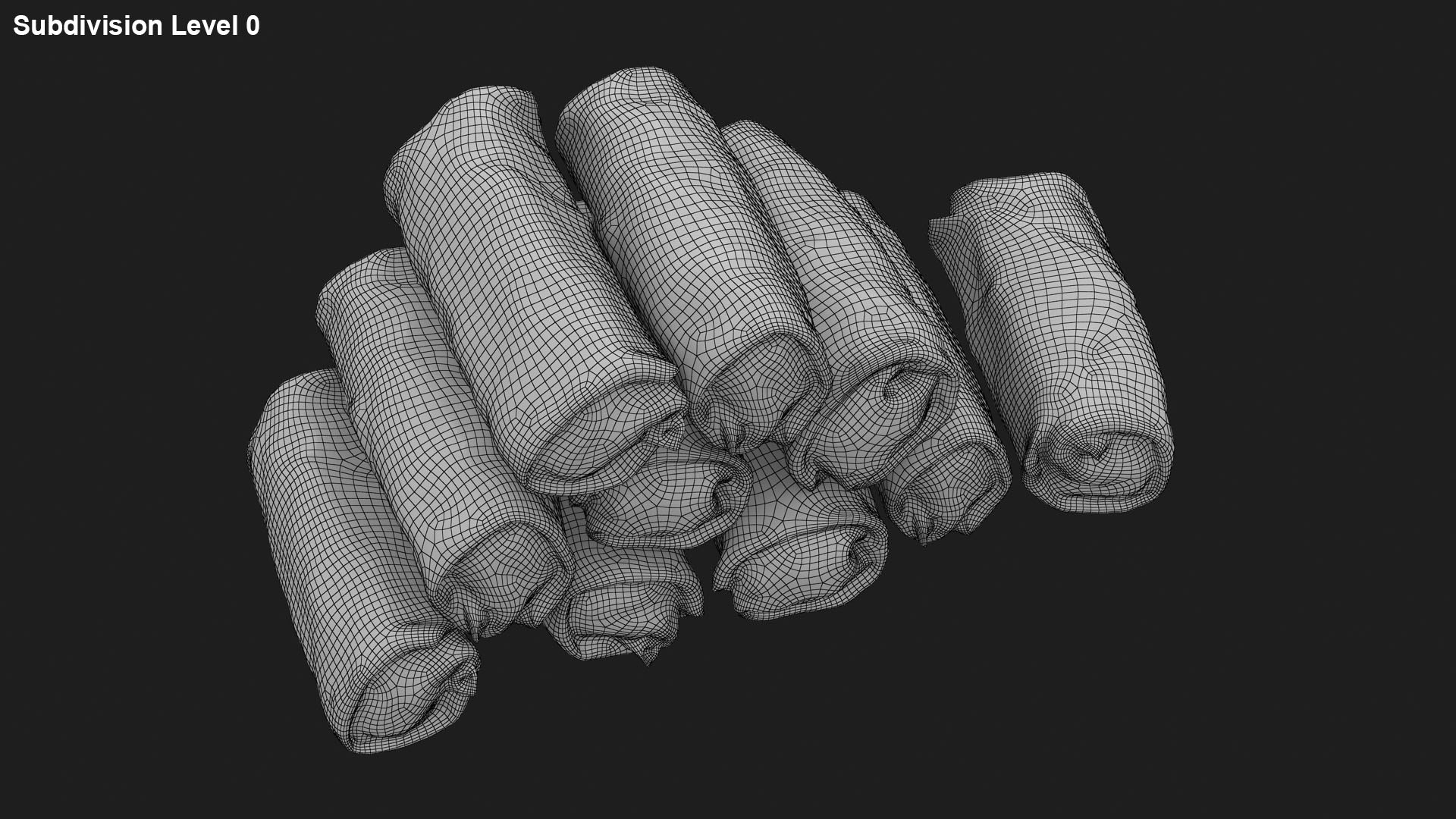 3D Spring Roll Pile Model - TurboSquid 2161196