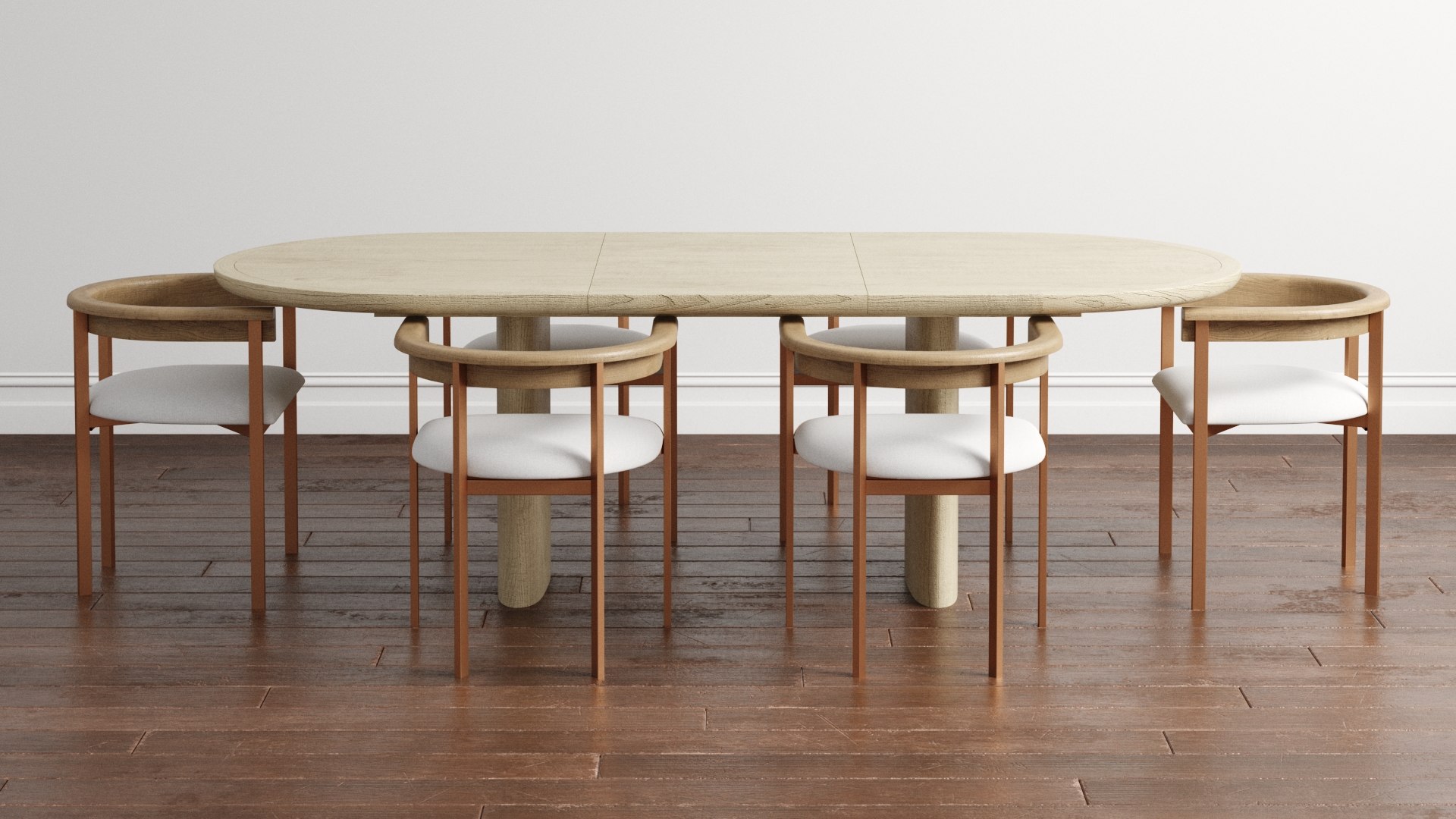 Tulip Upholstered Dining Armchair And Radius Table 3D Model ...