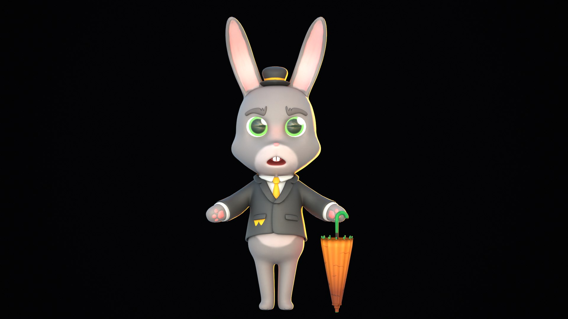 3D Mister Rabbit Cartoon Character PBR Model - TurboSquid 2154726