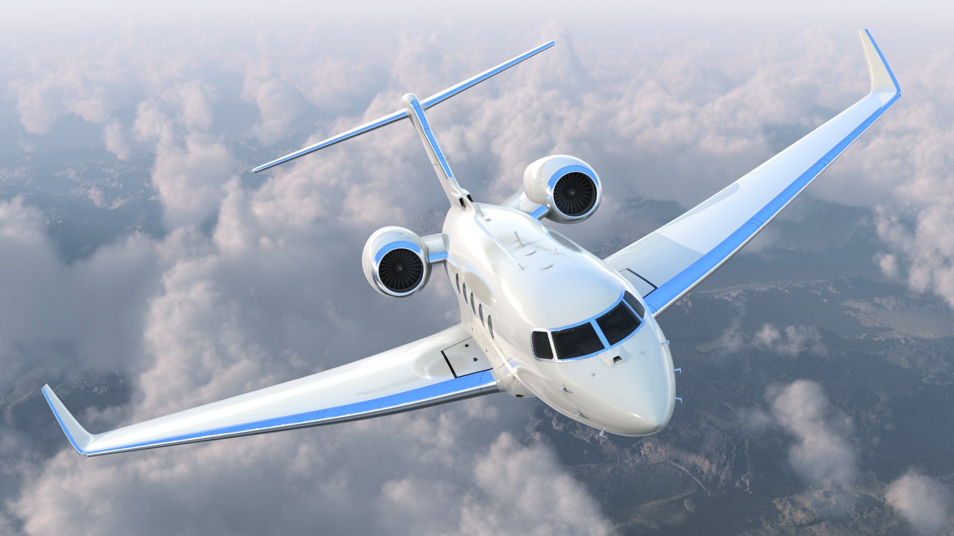 Twin Engine Business Jet Flight 3D model - TurboSquid 1978333
