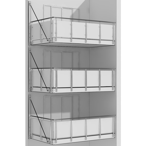 Varanda de metal 3 tipos de varandas de console Modelo 3D - TurboSquid ...