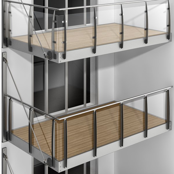 Varanda de metal 3 tipos de varandas de console Modelo 3D - TurboSquid ...