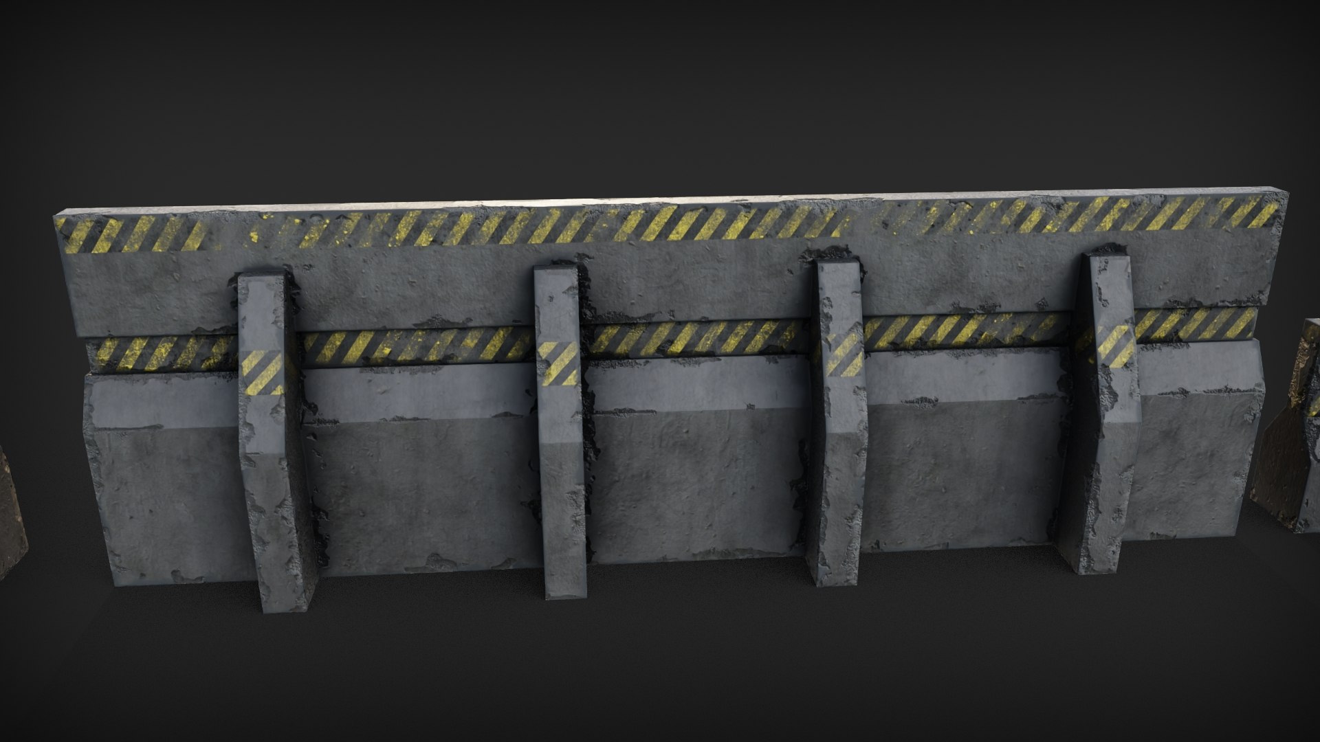 3D Concrete Barrier Model - TurboSquid 2104230