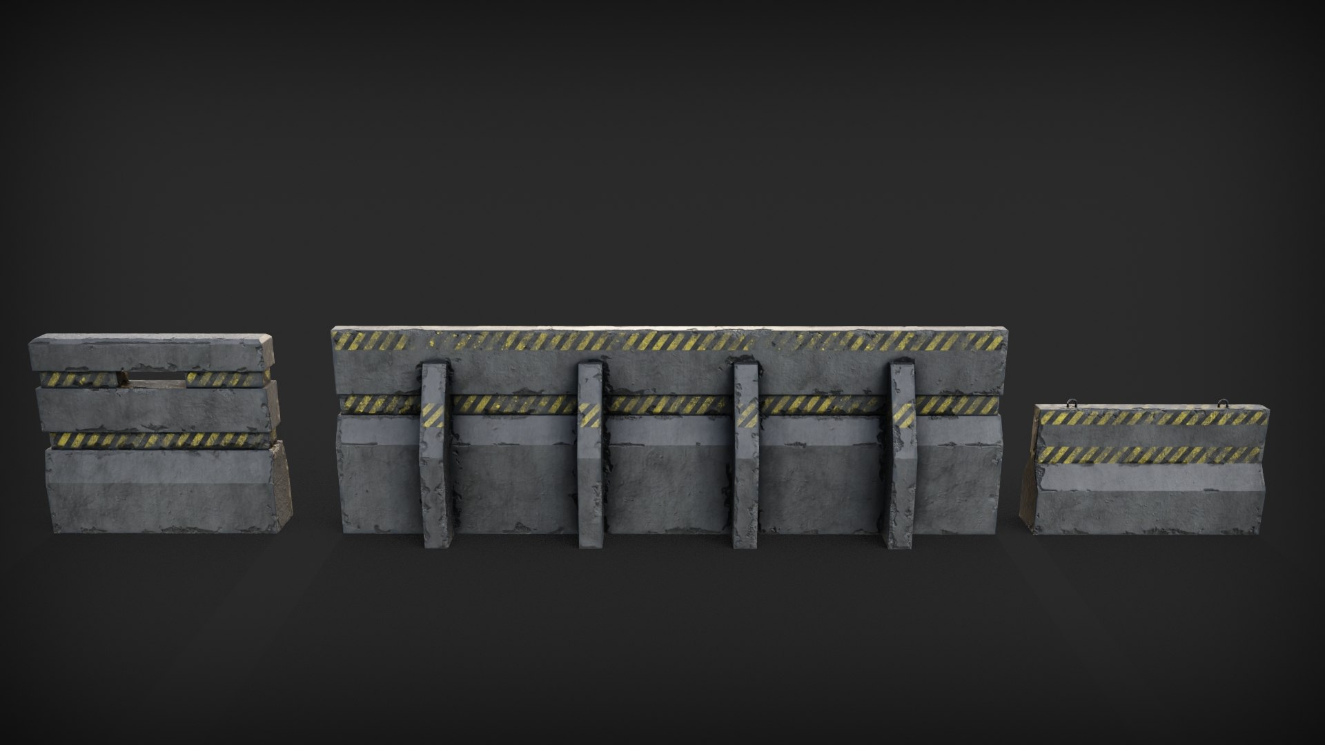 3D Concrete Barrier Model - TurboSquid 2104230