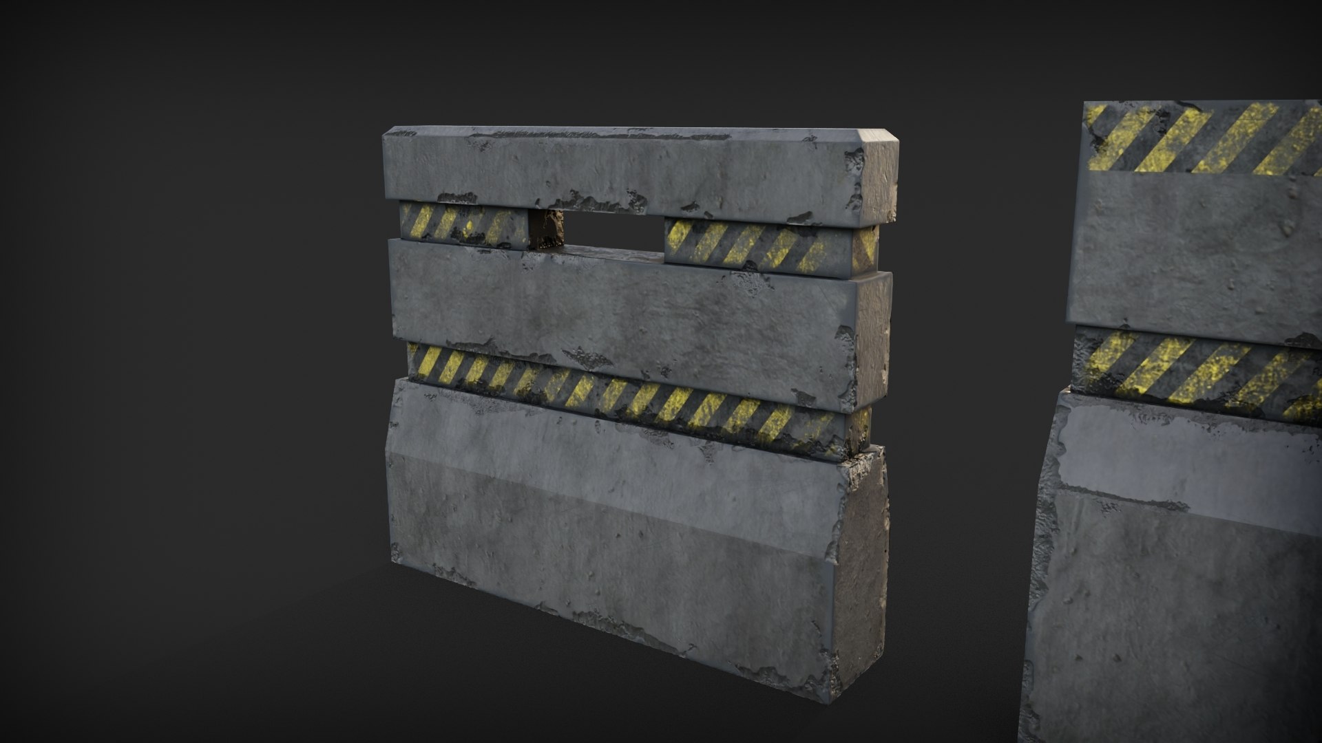 3D Concrete Barrier Model - TurboSquid 2104230