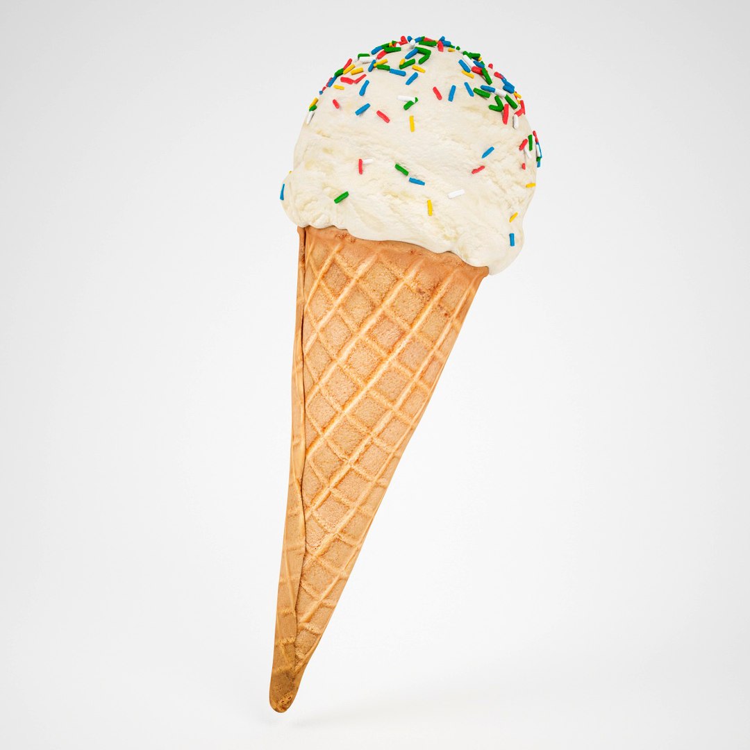 3d Ice Cream Cone Model