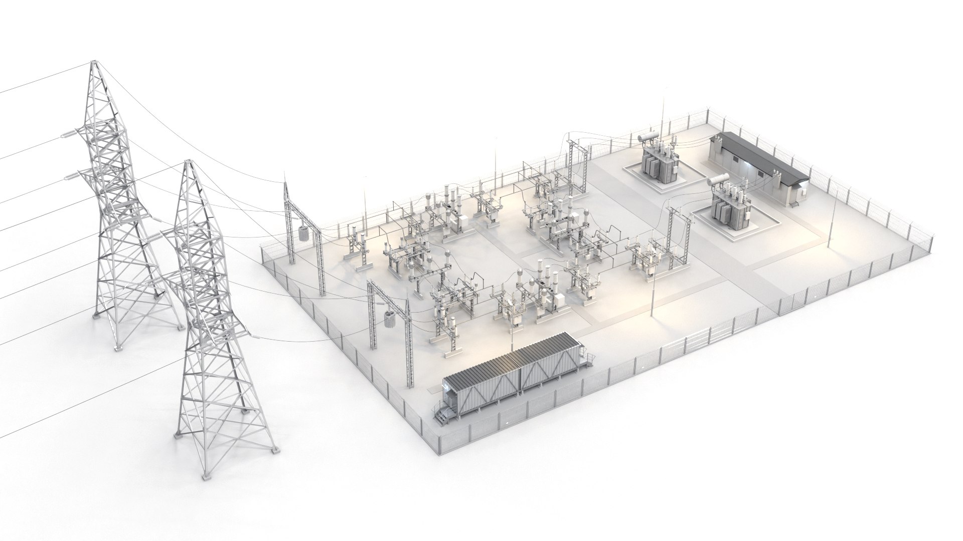 3D Model Electrical Substation - TurboSquid 1985829
