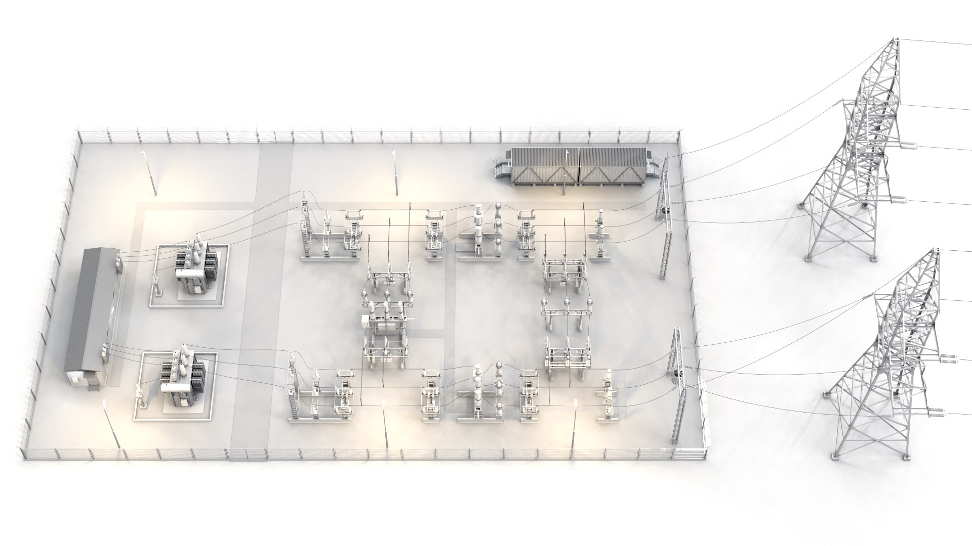 3D Model Electrical Substation - TurboSquid 1985829