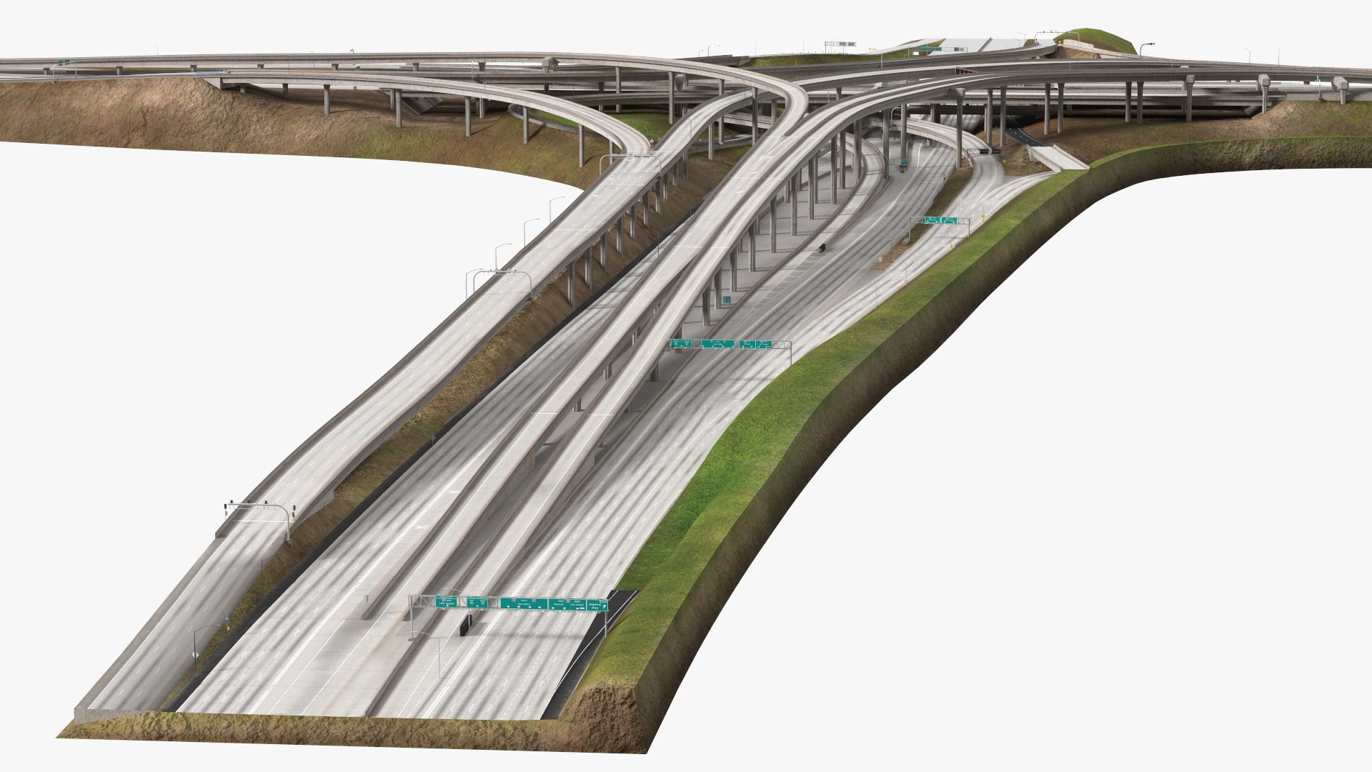 3D Los Angeles Freeway model - TurboSquid 1874718