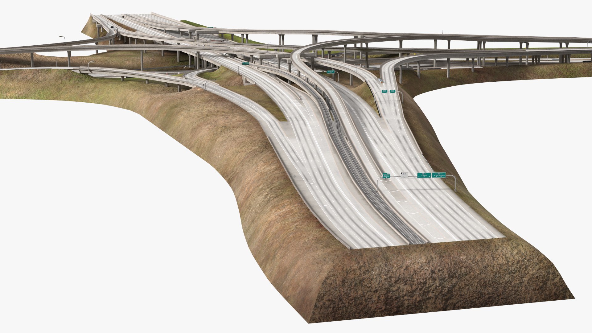 3D Los Angeles Freeway model - TurboSquid 1874718
