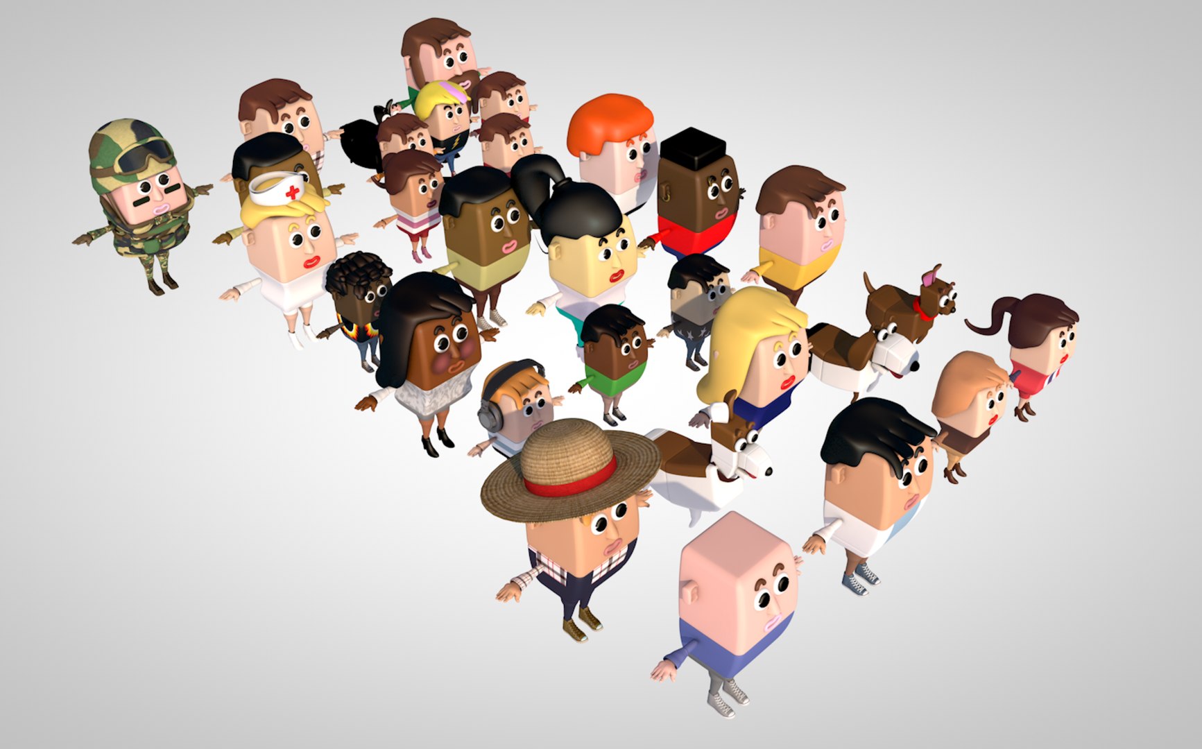 Crowd People Person Biped 3d Model Turbosquid 1443346