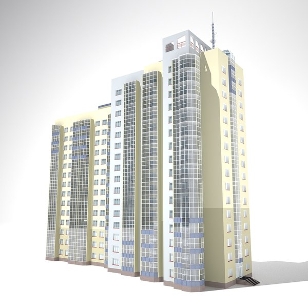 16 floor building 3D model - TurboSquid 1153066